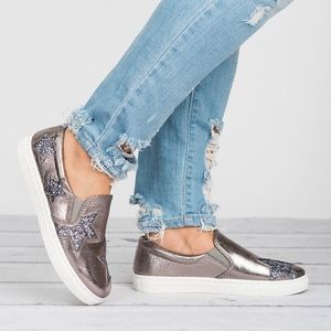 SunnyMia | Shoes | Sale Pewter Metallic Star Sneakers London52 | Poshmark